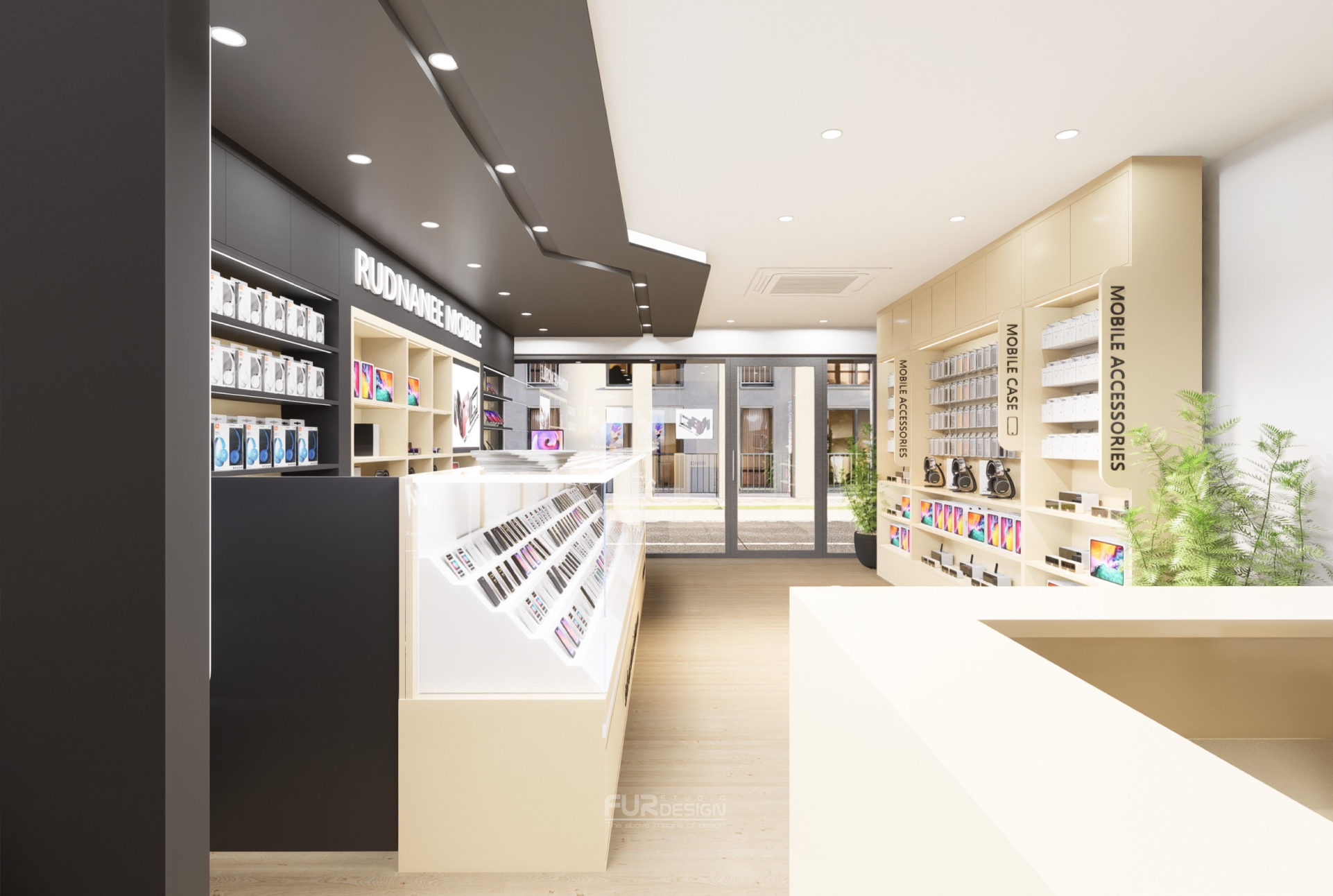 ออกแบบ ผลิต และติดตั้งร้าน : ร้าน Rudnanee Mobile เกาะยาว ภูเก็ต - furstudio-design